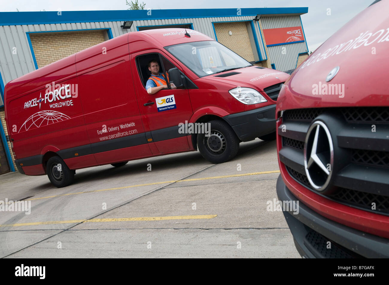 Parcel Force Mercedes Sprinter Delivery Van Stock Photo - Alamy