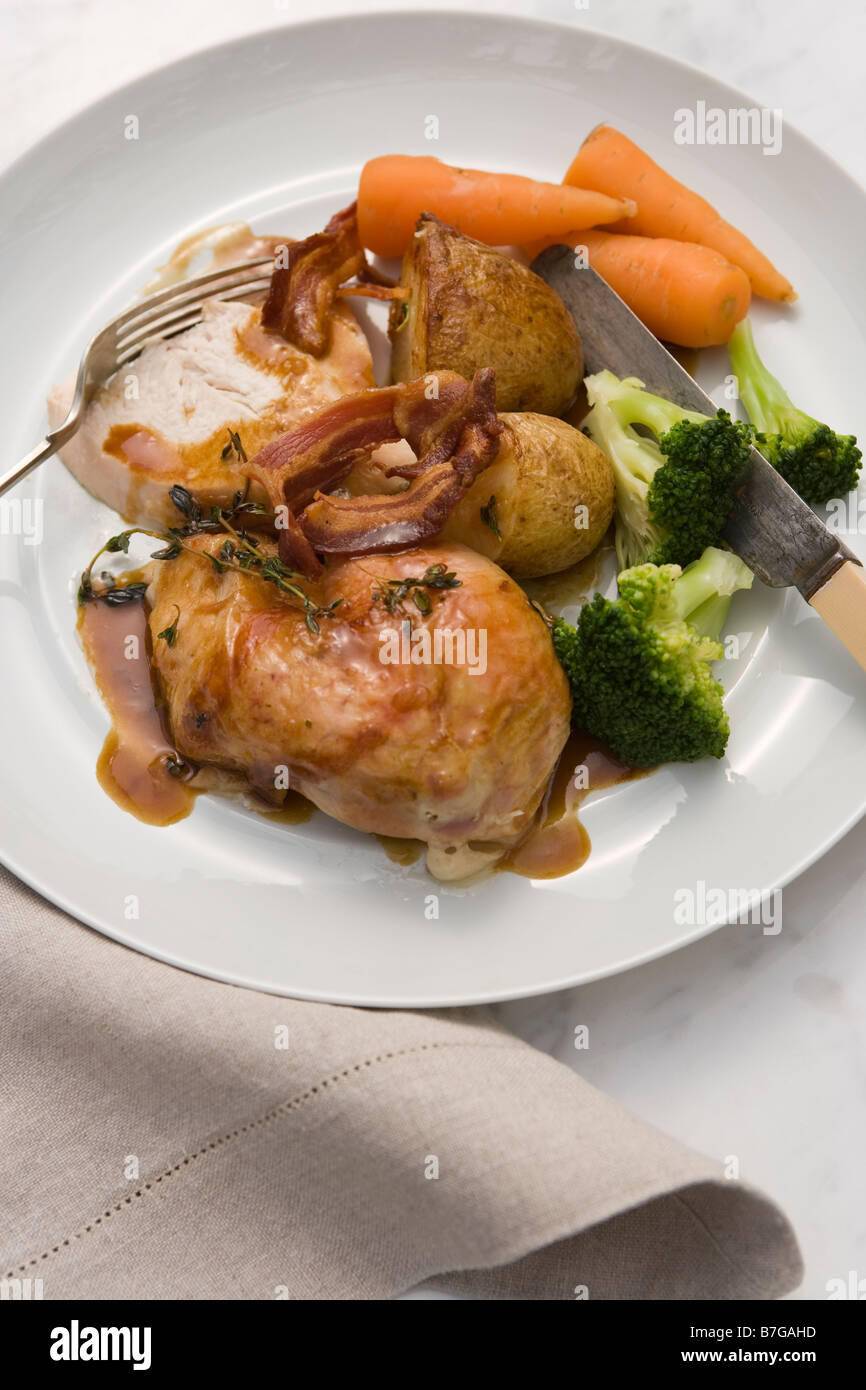 Free range roast chicken hi-res stock photography and images - Alamy