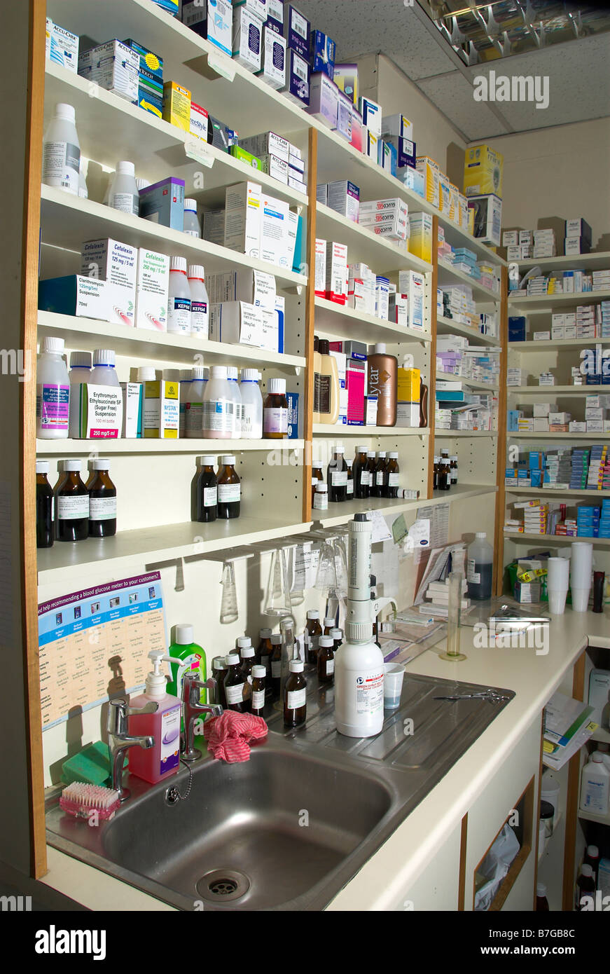 Shelves Stacked With Drugs a Sink with a Methadone Dispenser in a UK ...