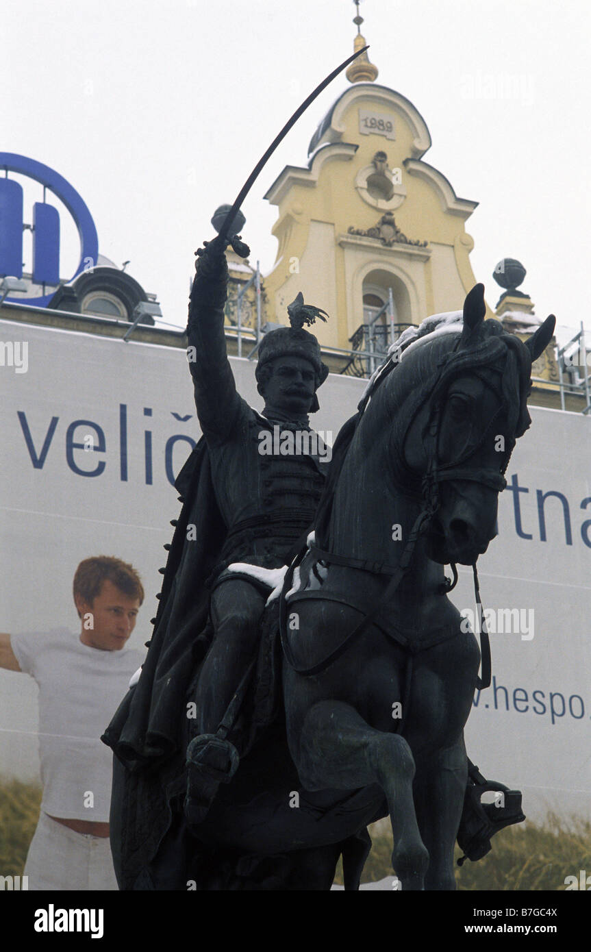 Statue of Ban Josip Jelacic, main city square, Zagreb, Croatia Stock ...