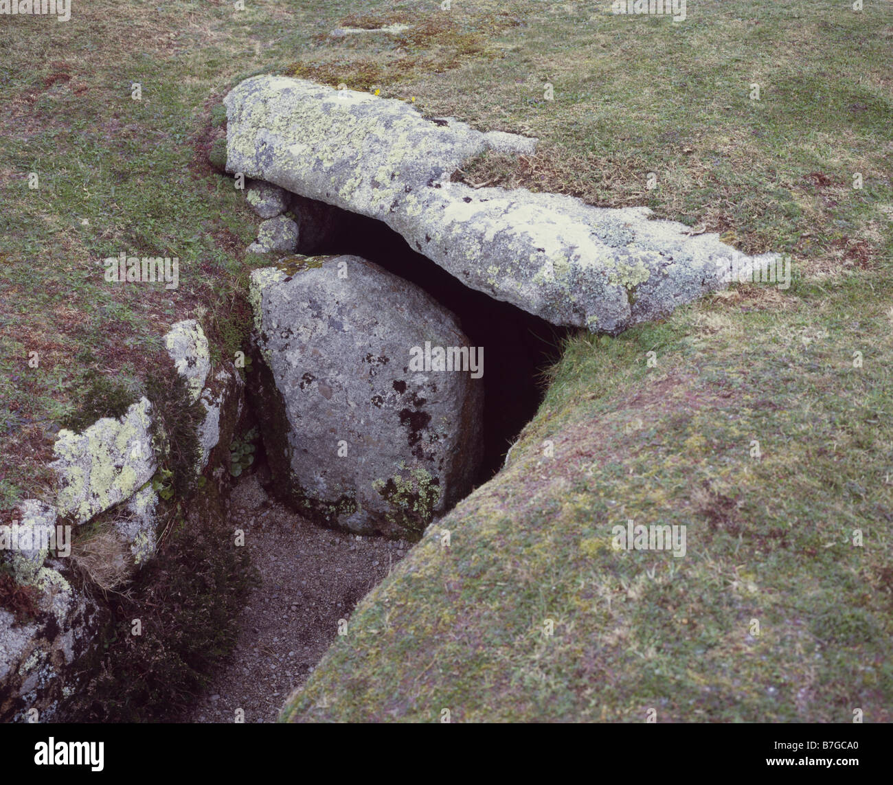 Bants Carn burial chamber, a prehistoric burial chamber on Halangy Down ...