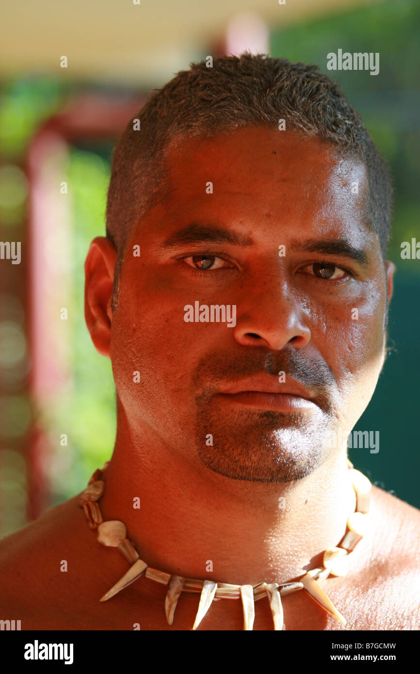 An Aboriginal tribesman from Tjapukai Cultural Park, Cairns, North ...