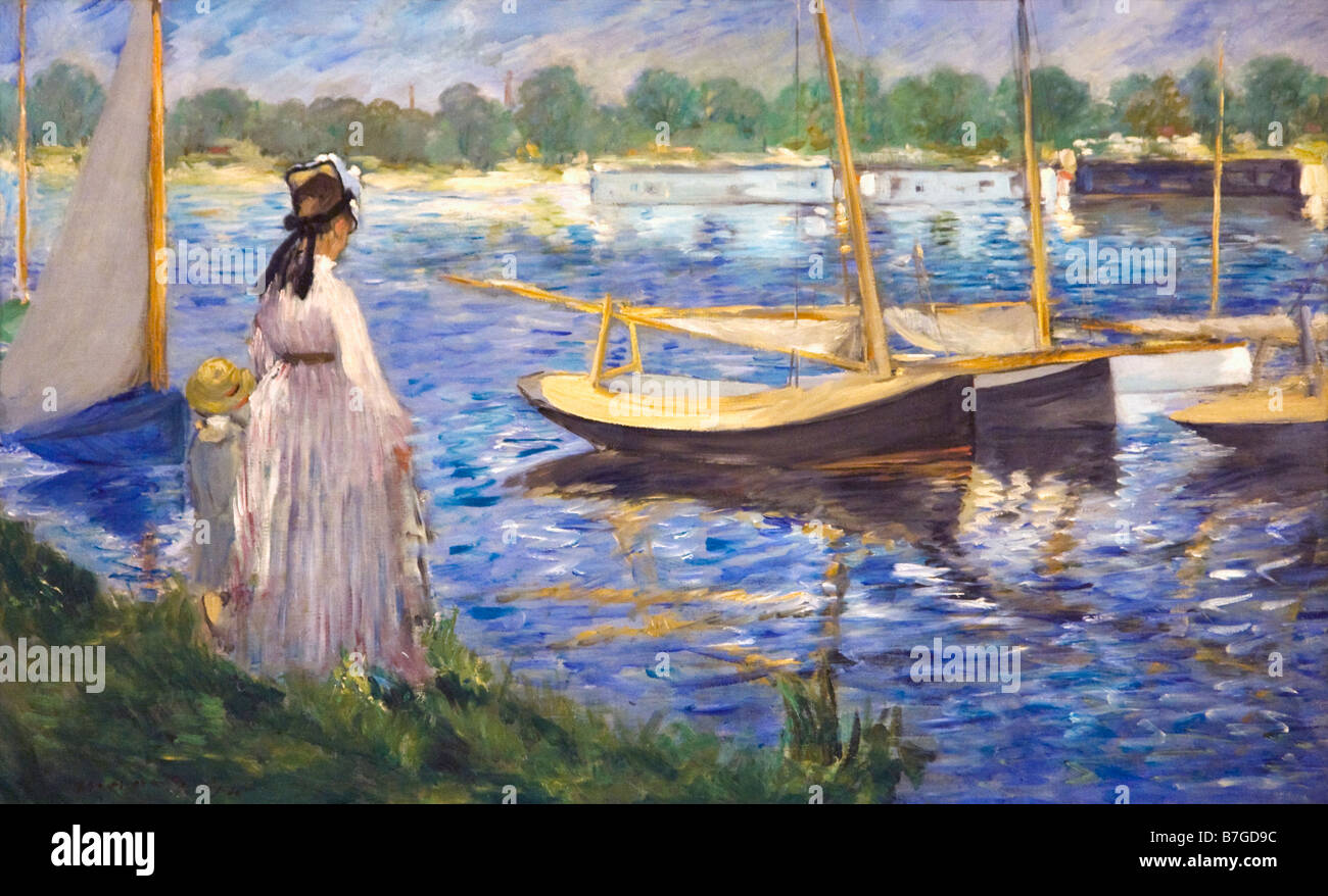 Banks of Seine at Argenteuil, Edouard Manet 1874 Courtauld Institute Gallery London England UK ...