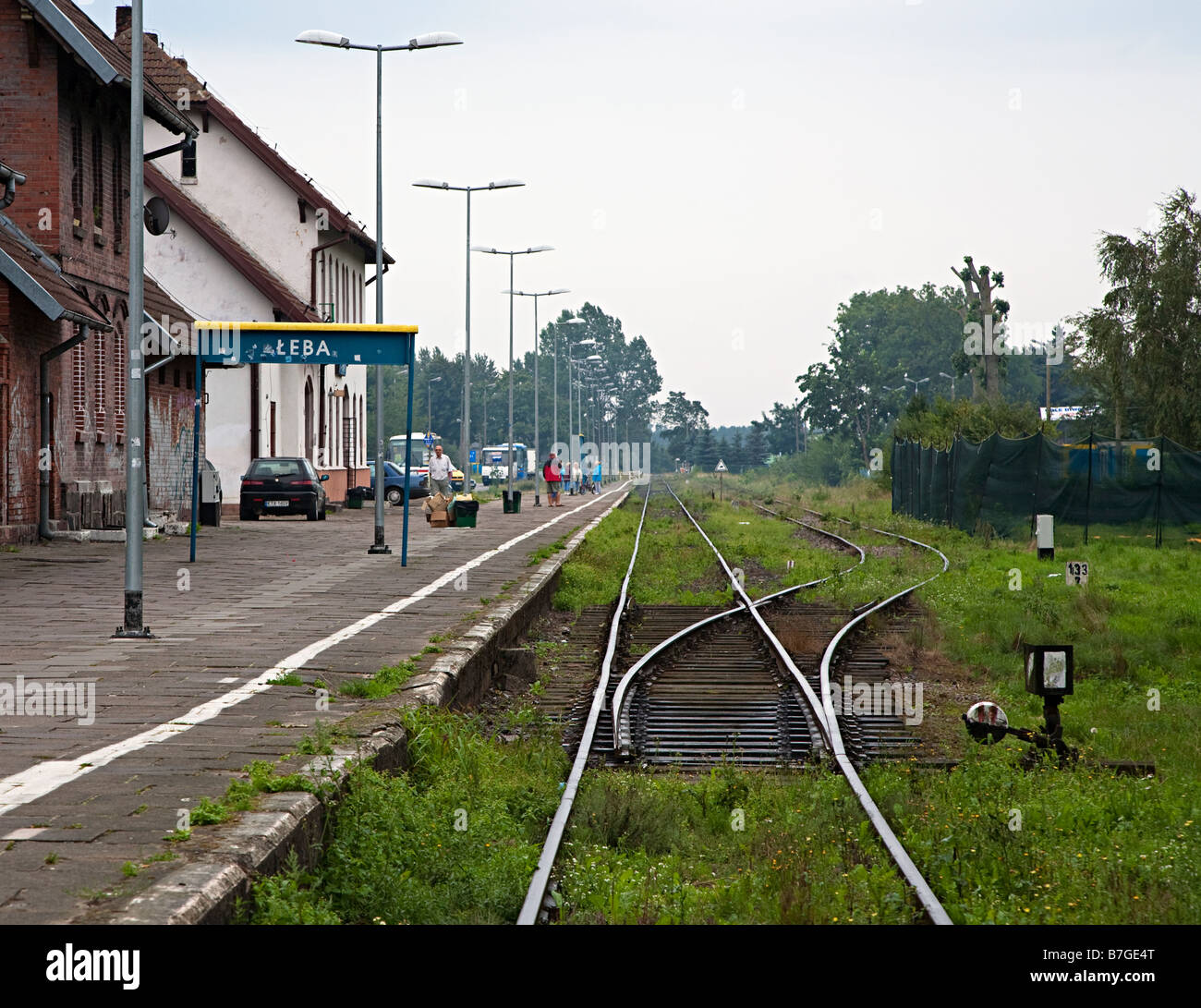 People waiting at railway station Leba Poland Stock Photo - Alamy