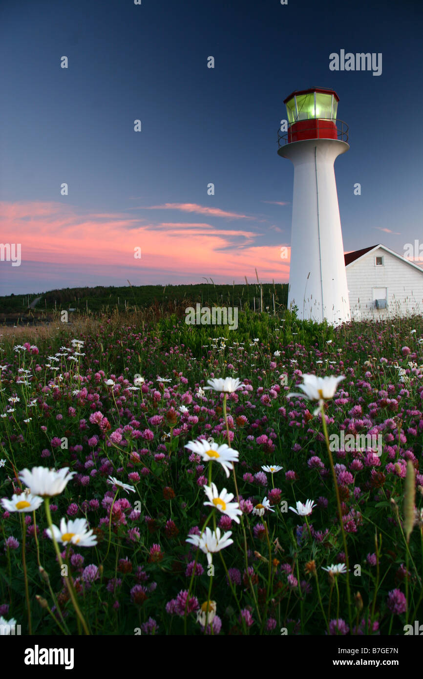 Aconi Point Lighthouse at sunset Stock Photo - Alamy