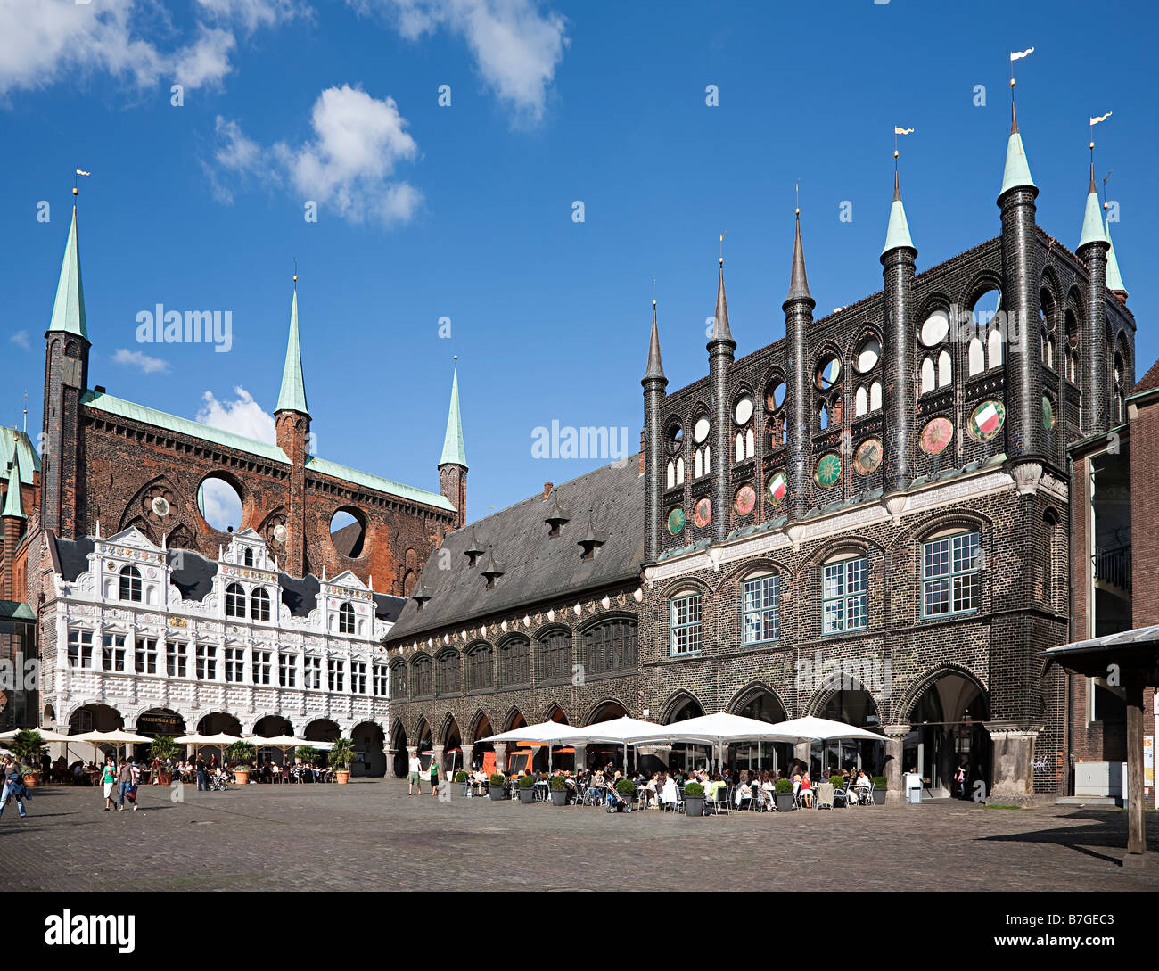 Town hall and market square Lubeck Germany Stock Photo - Alamy