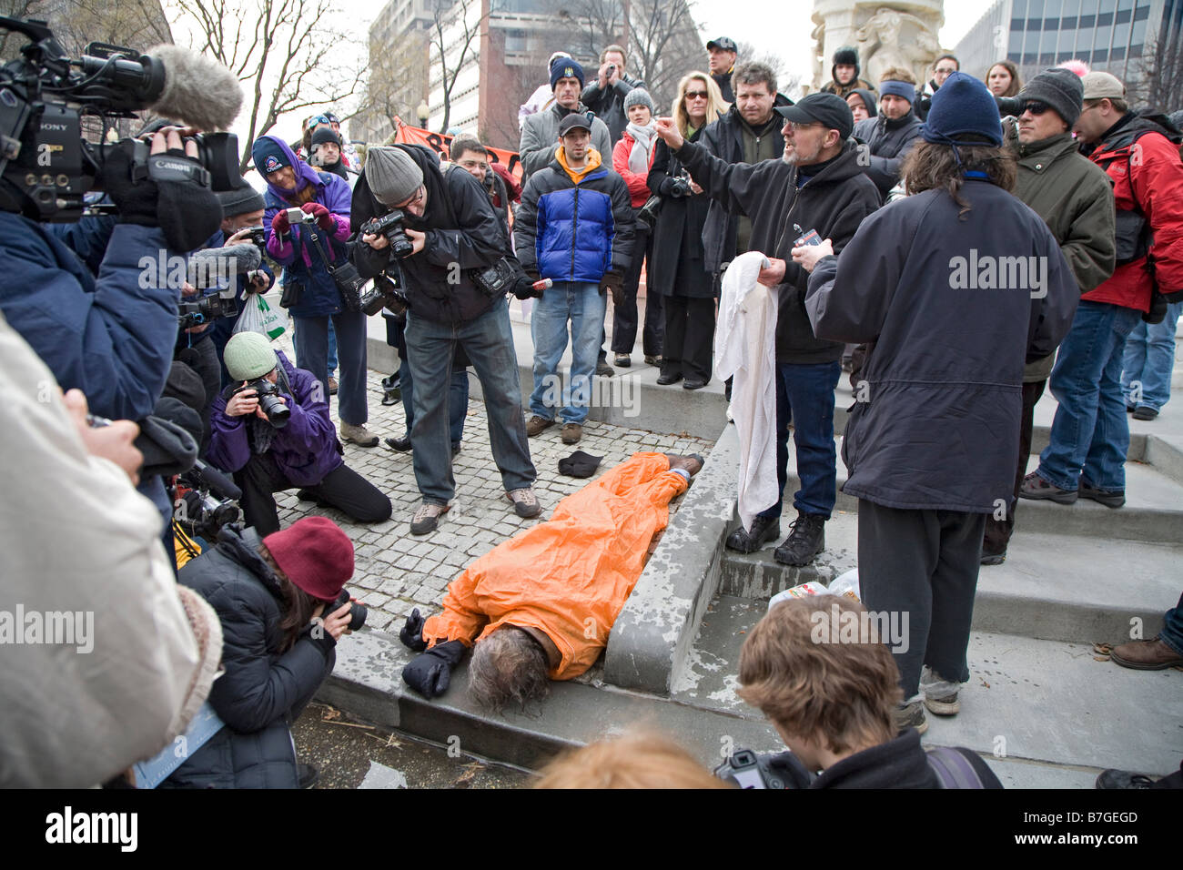 Anti-Torture Activists Demonstrate Waterboarding Stock Photo - Alamy
