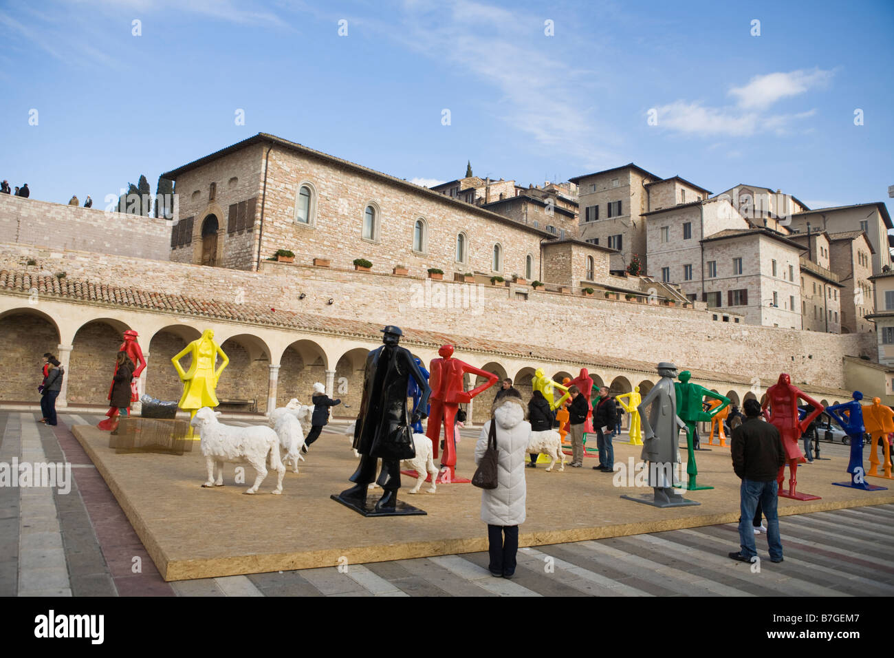 Modern nativity scene sculpture art in Assisi, Italy Stock Photo - Alamy