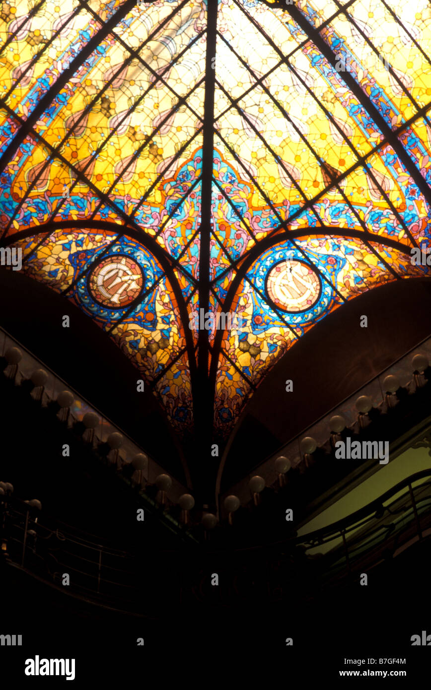 art nouveau ceiling gran hotel mexico city mexico Stock Photo - Alamy
