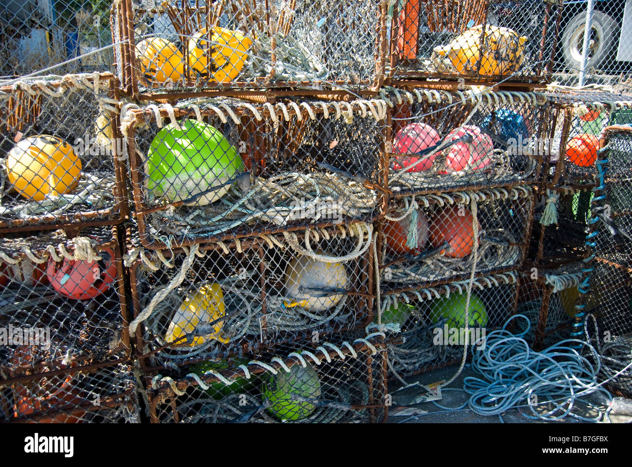 Commercial fishing pots, Lyttelton Harbour, Lyttelton, Banks Peninsula ...