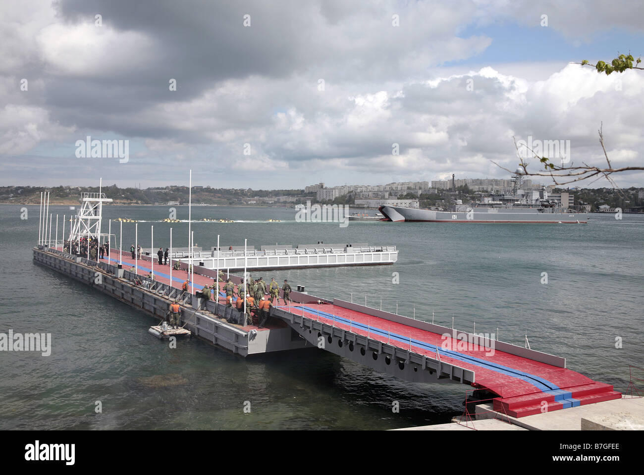 PONTOON BRIDGE RUSSIAN WARSHIP SEVASTOPOL UKRAINE SEVASTOPOL CRIMEA ...