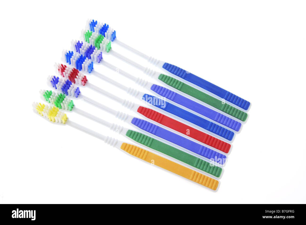 Row of Toothbrushes Stock Photo - Alamy