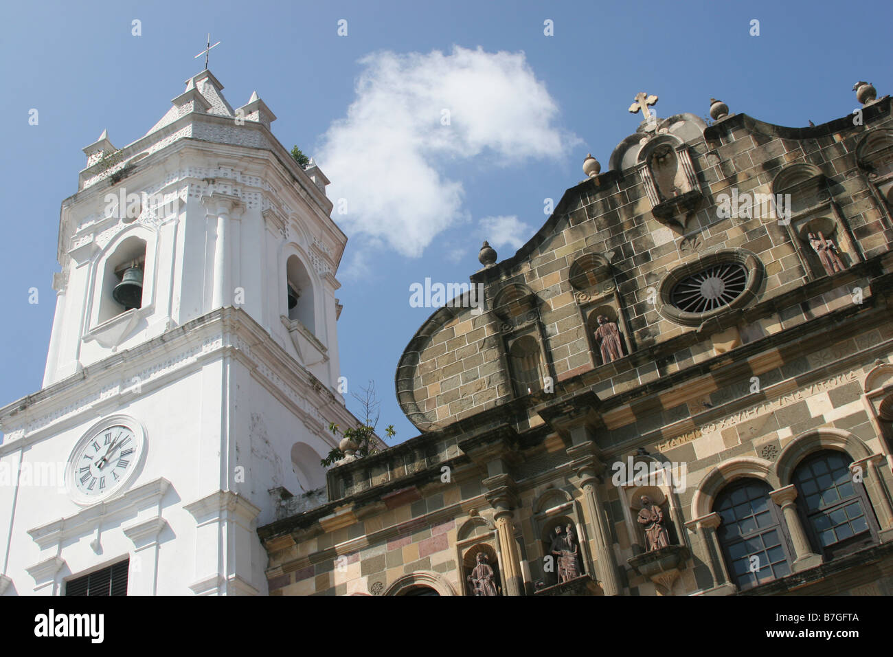 Street from the colonial area of Panama City, El Casco Viejo or Casco ...