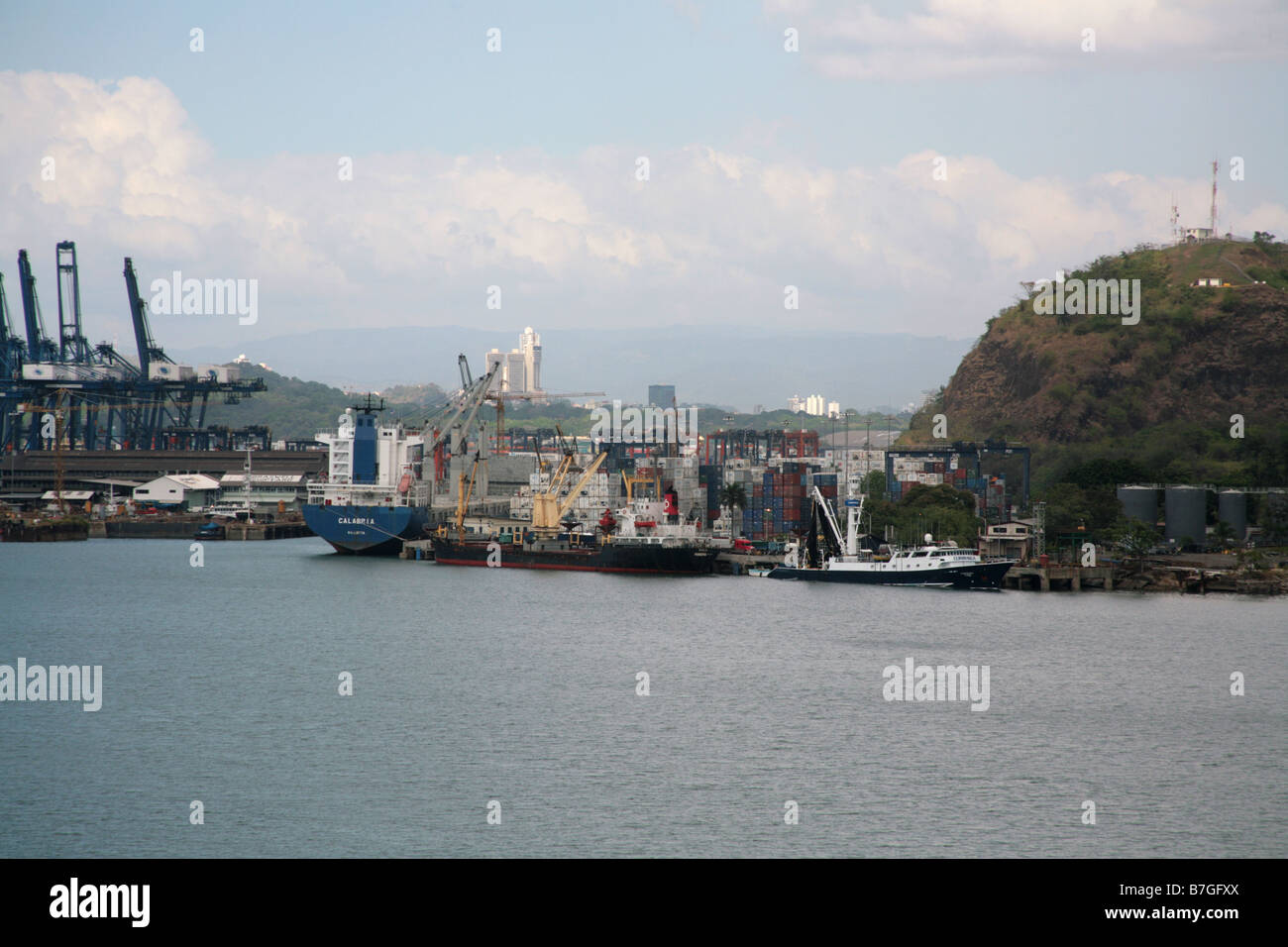 View of Balboa Port managed by Panama Ports on the Panama Canal Pacific ...