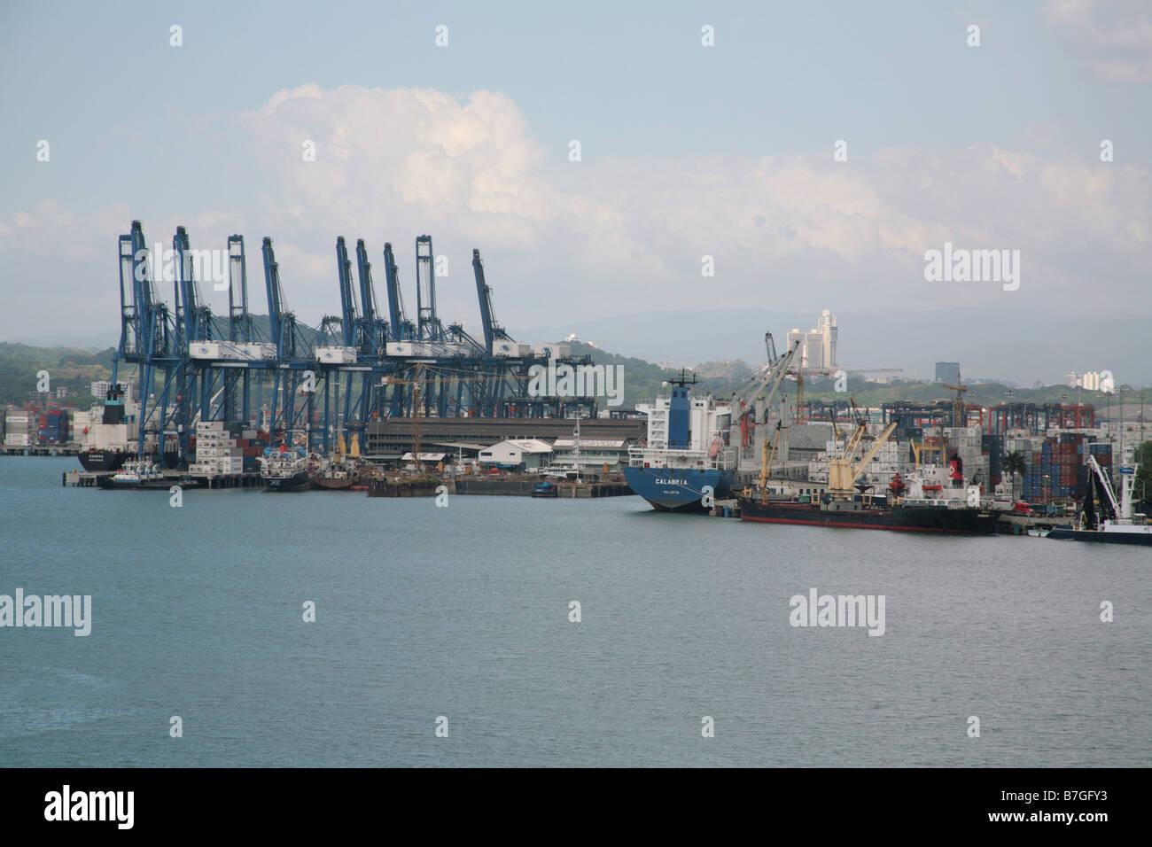 View of Balboa Port managed by Panama Ports on the Panama Canal Pacific ...