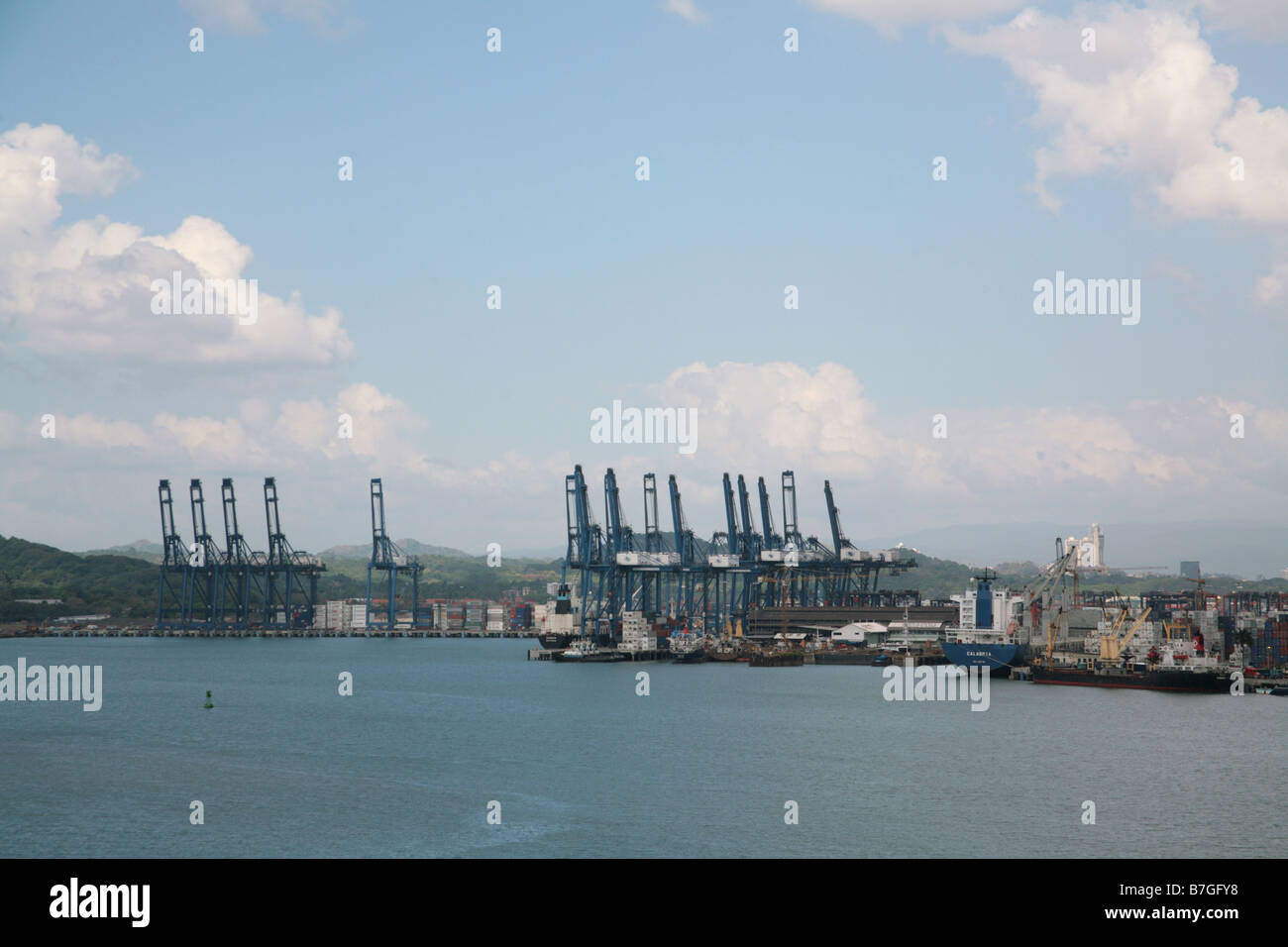 View of Balboa Port managed by Panama Ports on the Panama Canal Pacific ...