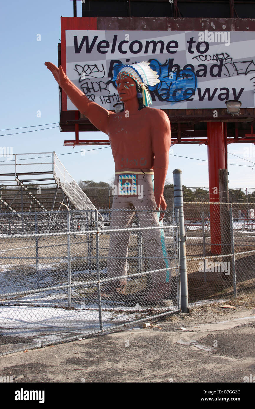 Entrance to Riverhead Raceway auto racetrack, Long Island New York, USA ...