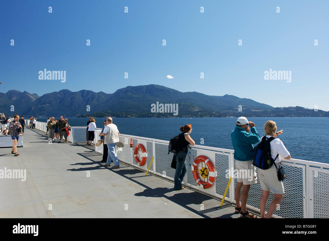 BC Ferry boat travelling between Horseshoe Bay and Nanaimo on a sunny ...
