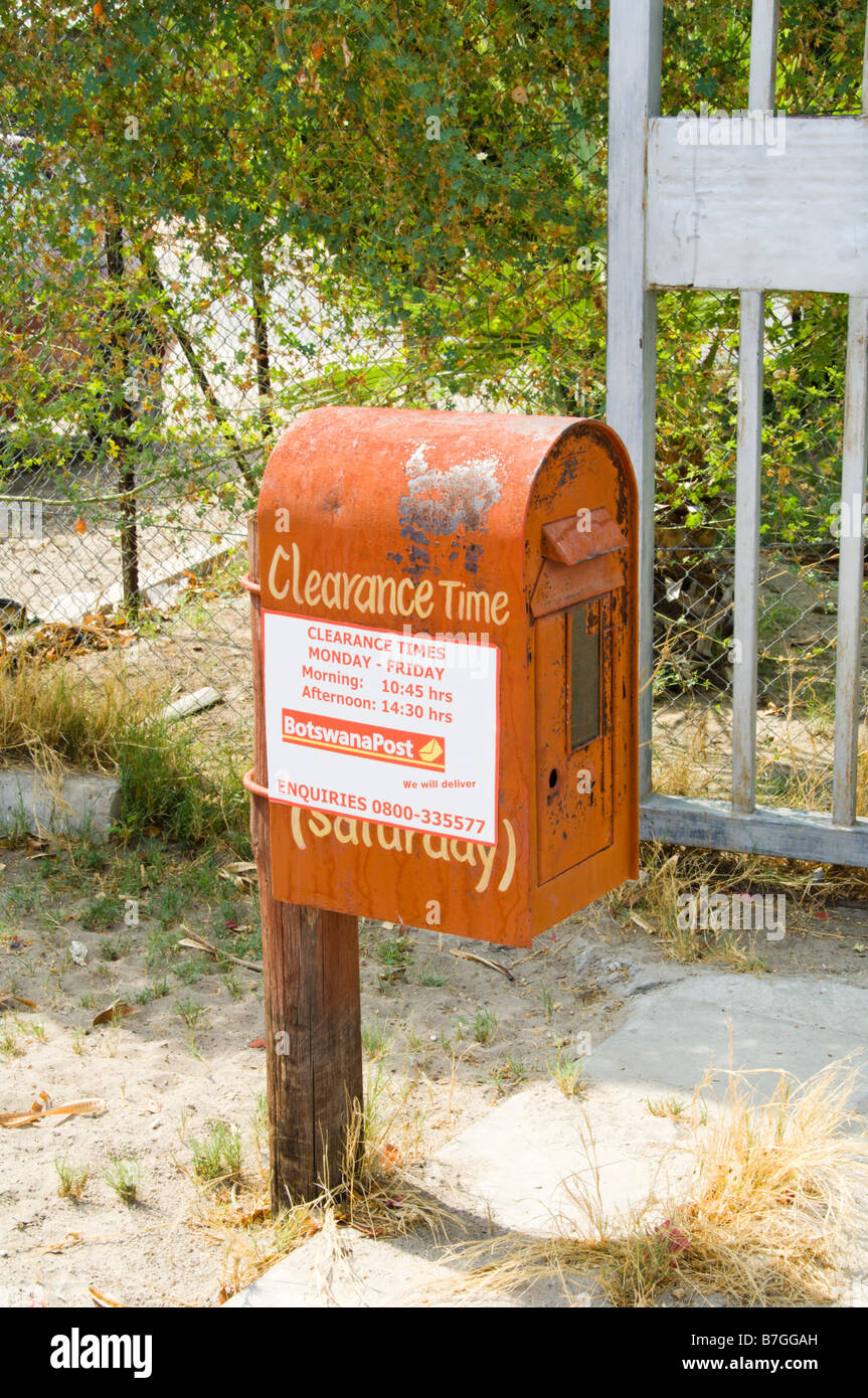 Red postbox at Maun airport in Botswana Stock Photo - Alamy