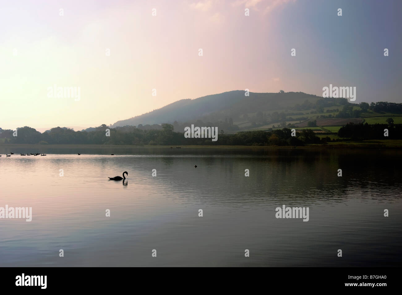 llangorse lake llangors powys brecon beacons national park wales uk ...