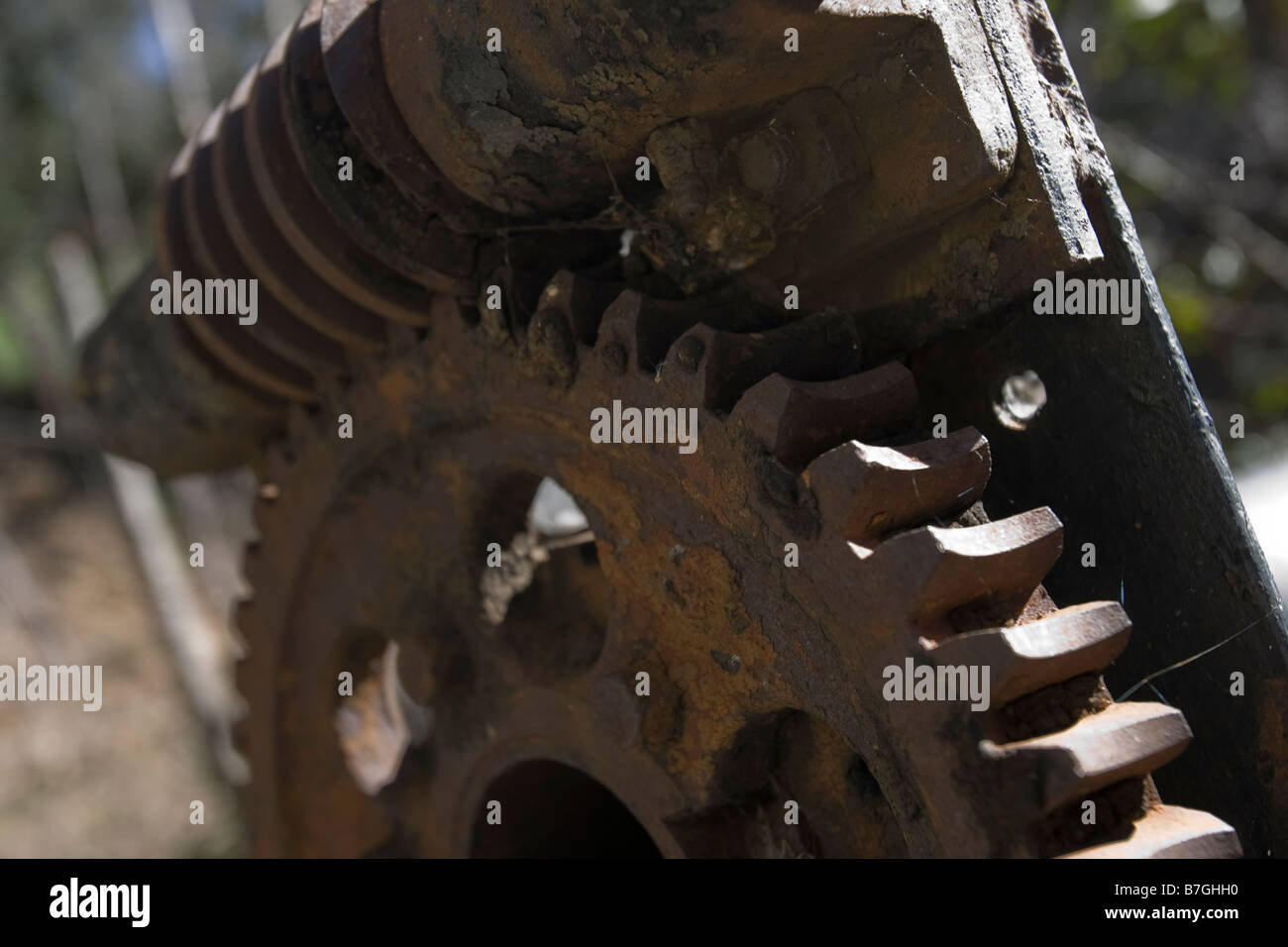 Gears near the Tropical Terrace mansion at Lower Solstice Canyon in ...