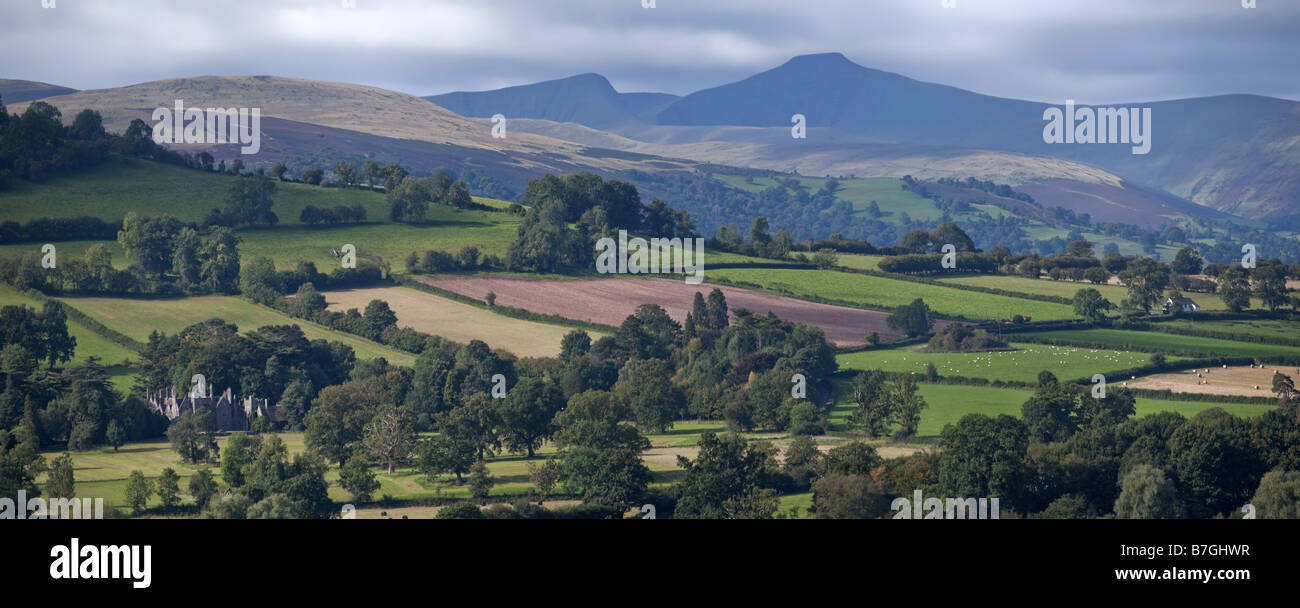 brecon beacons national park landscape powys wales Stock Photo - Alamy