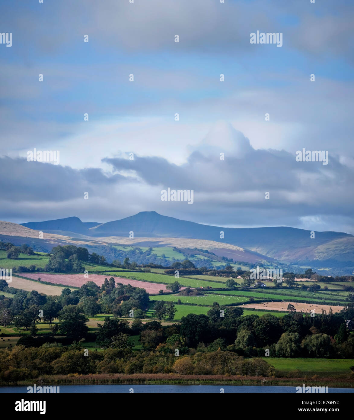 brecon beacons national park landscape powys wales Stock Photo - Alamy