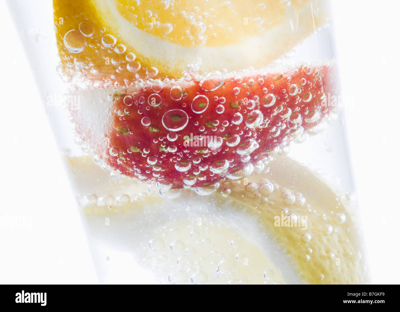 Fresh fruit in soda Stock Photo - Alamy