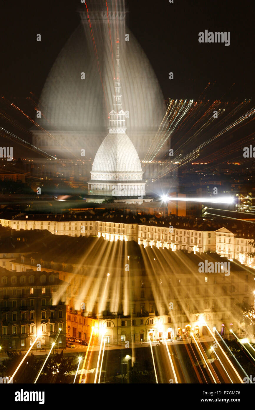 Mole Antonelliana, Night, Synagogue, Turin, Piedmont, Italy, Landscape ...