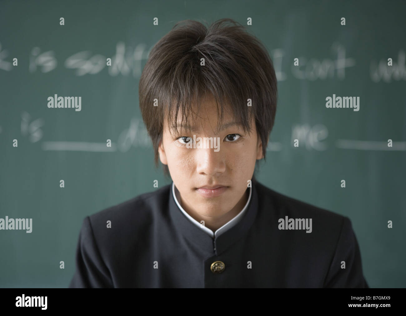Teenageboy giving presentation in class Stock Photo - Alamy
