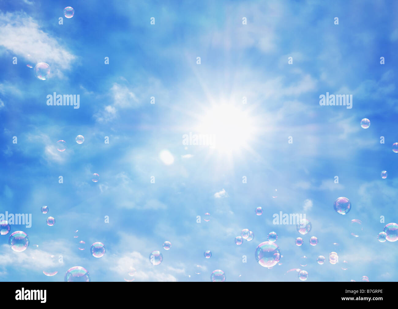 Soap bubbles and sun Stock Photo - Alamy
