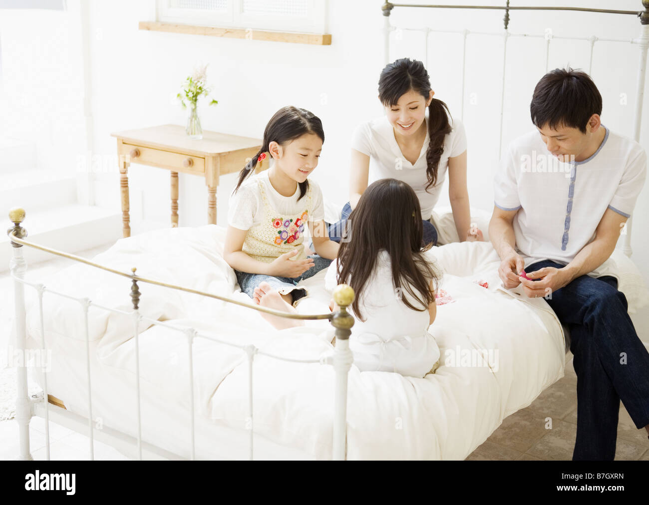 Family Having Fun at Home Stock Photo - Alamy