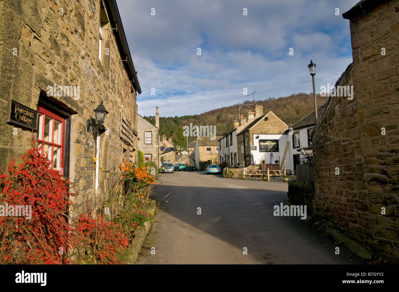 Eyam village in the Peak District National Park Derbyshire England ...