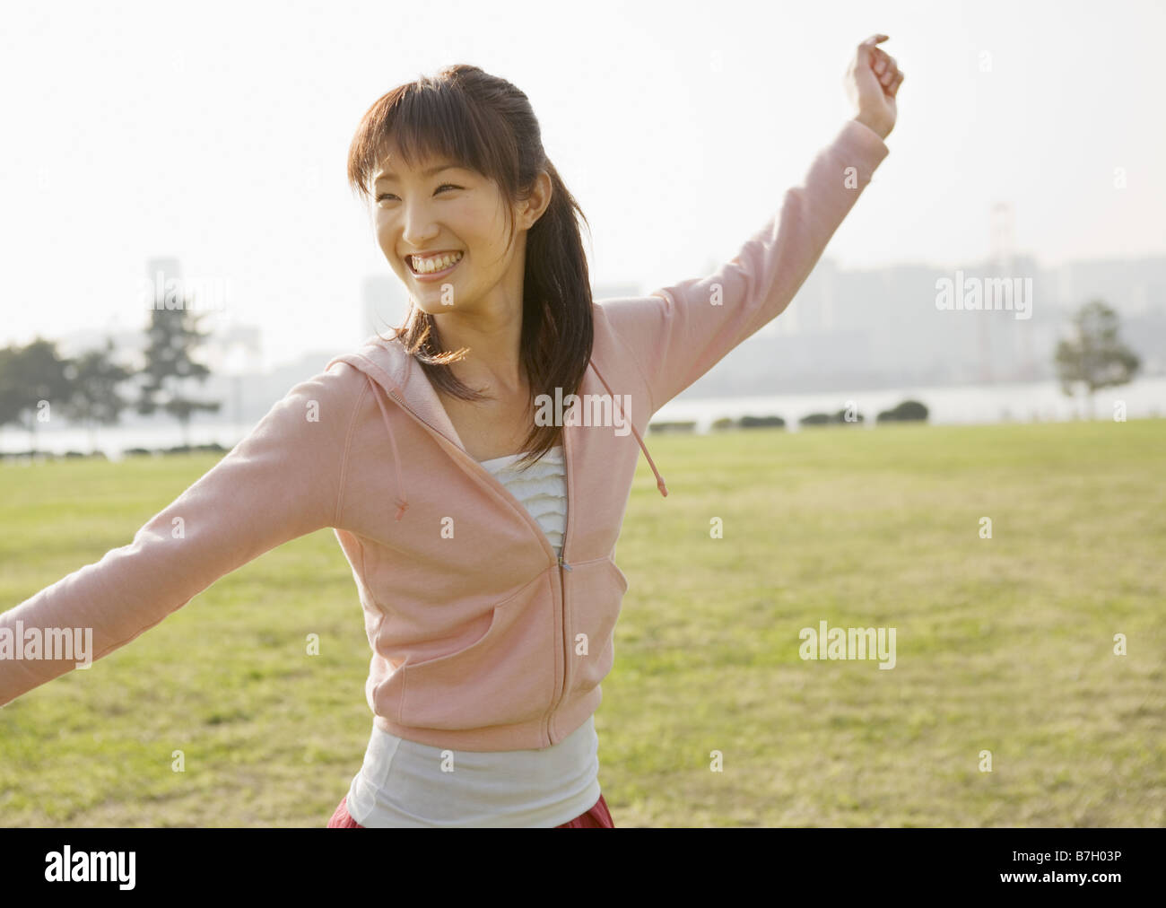 A cheerful woman Stock Photo - Alamy
