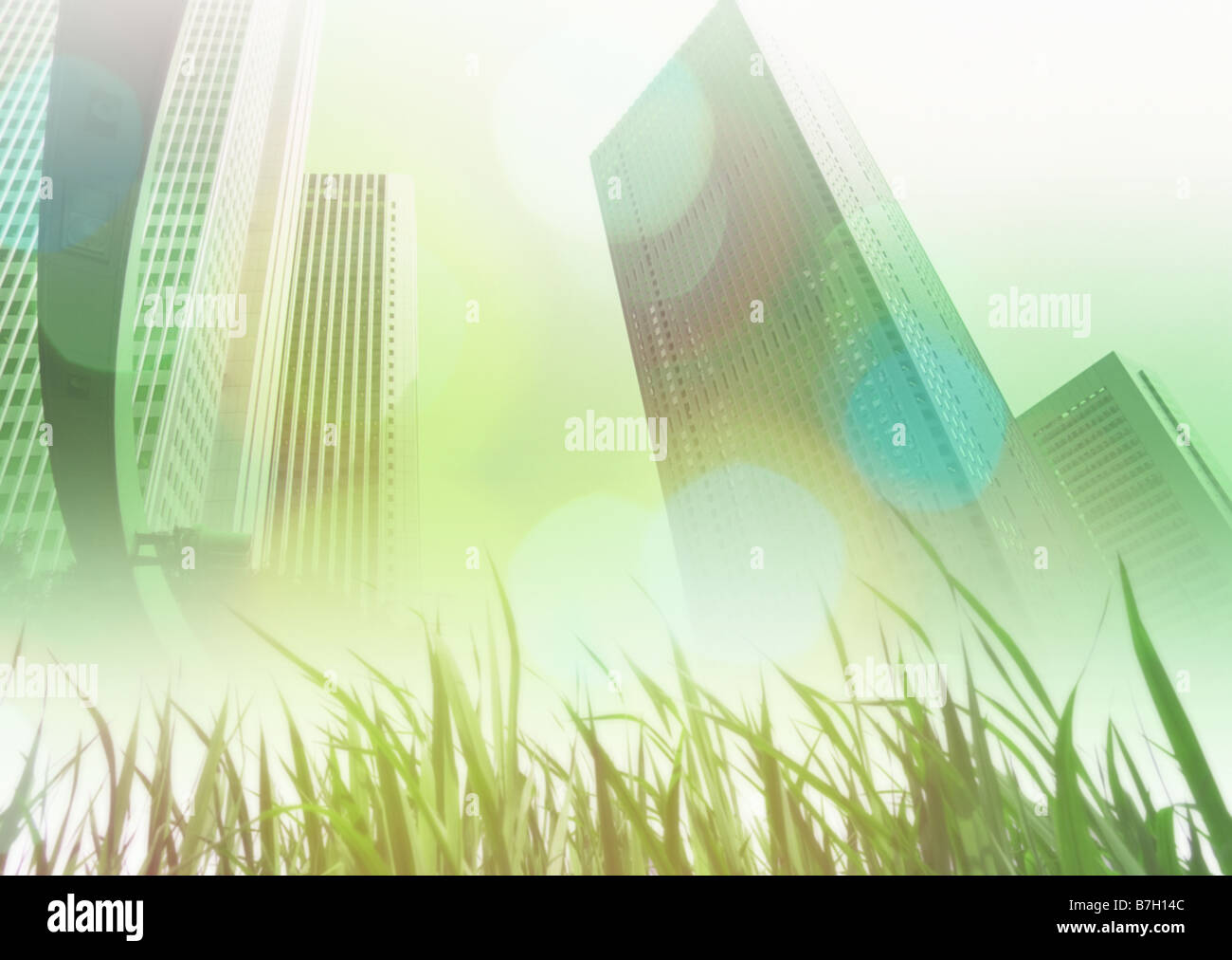 Buildings and grass Stock Photo - Alamy