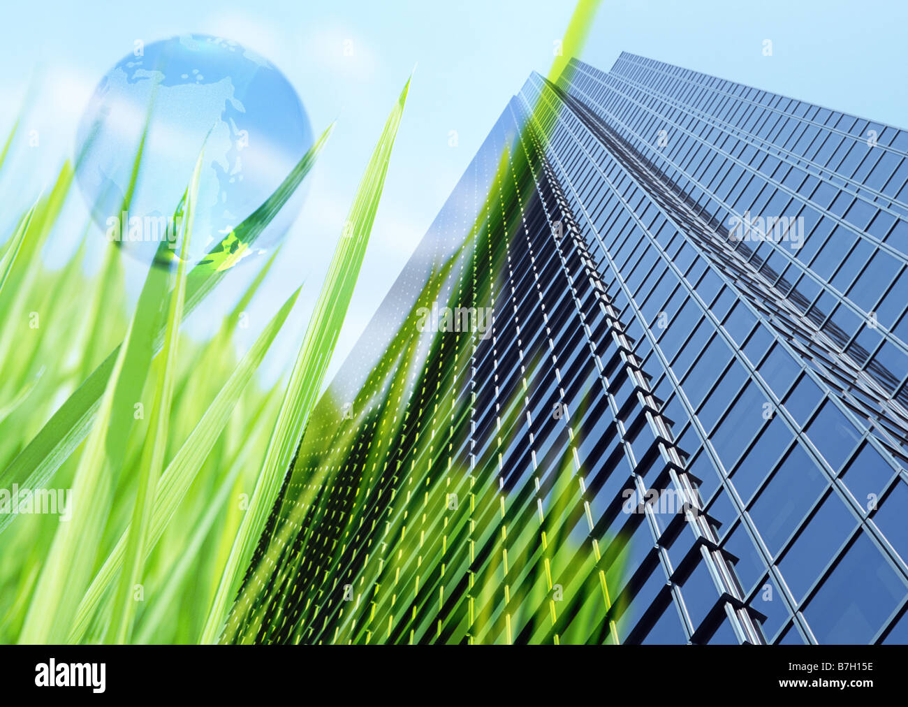 Tall building and glassland Stock Photo - Alamy