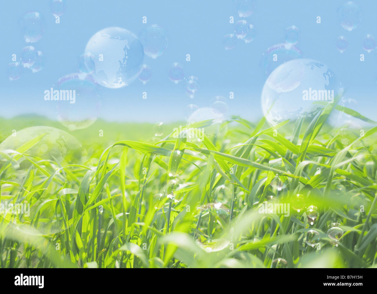 Globe and glassland Stock Photo - Alamy