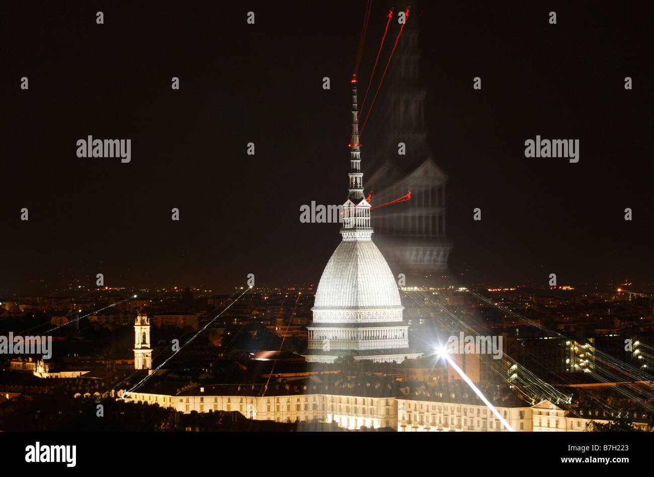 Mole Antonelliana, Night, Synagogue, Turin, Piedmont, Italy, Landscape ...