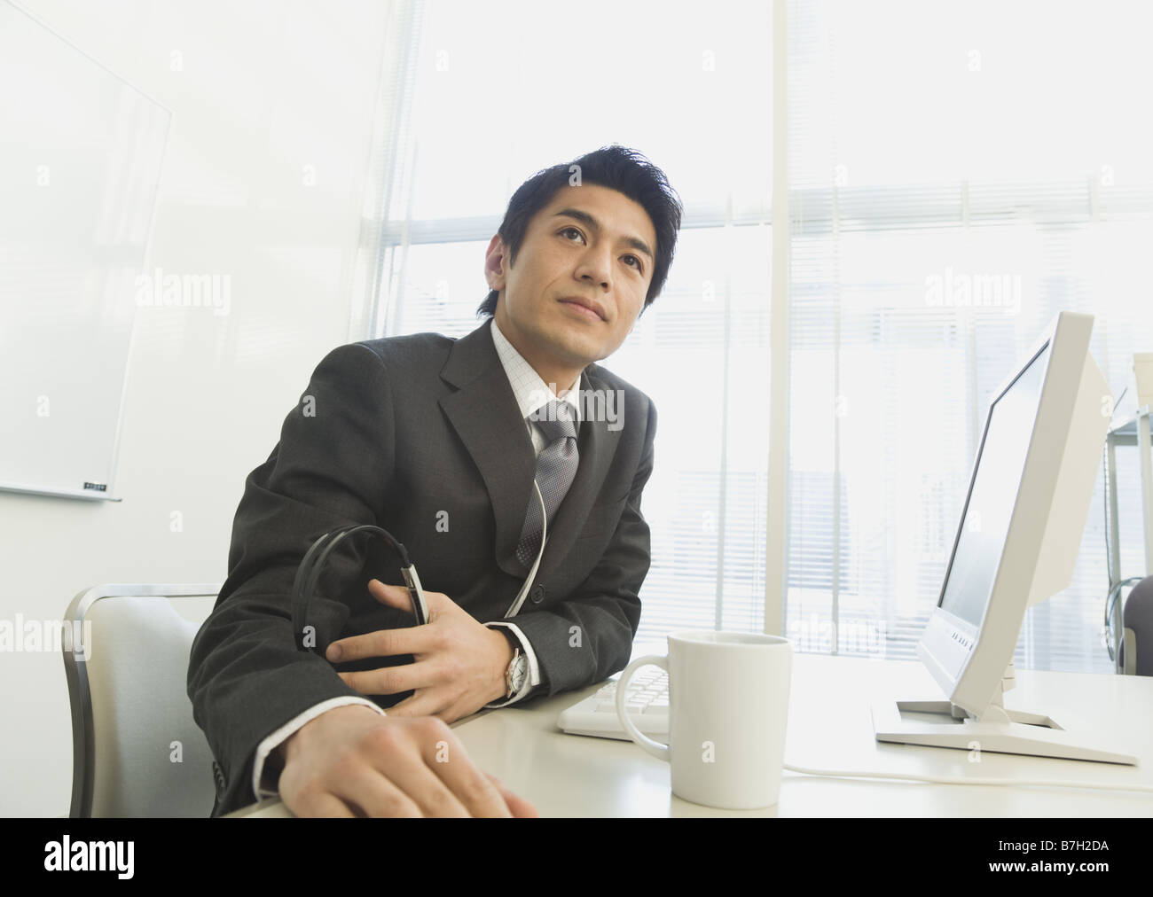 Computer technology for blind worker hi-res stock photography and ...