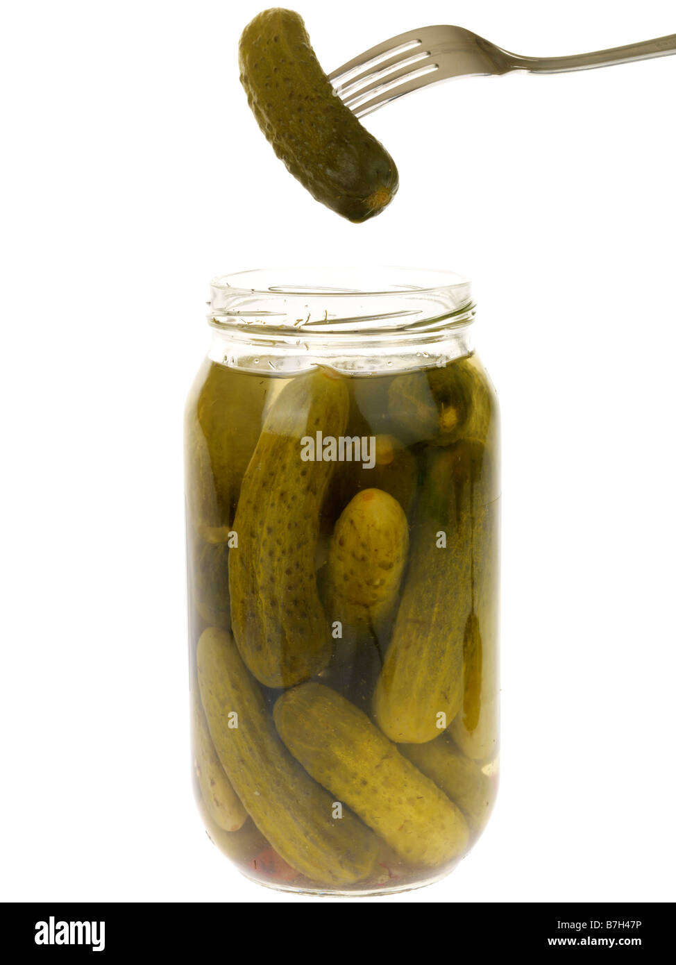 Fresh Tasty Pickled Gherkins Isolated Against A White Background With ...