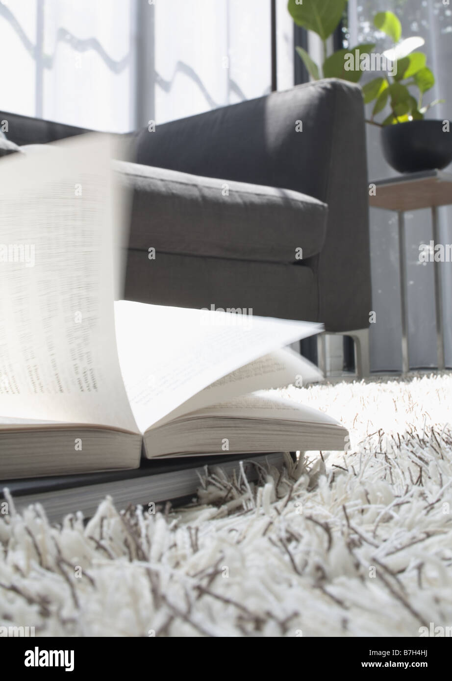 Book by sofa Stock Photo - Alamy