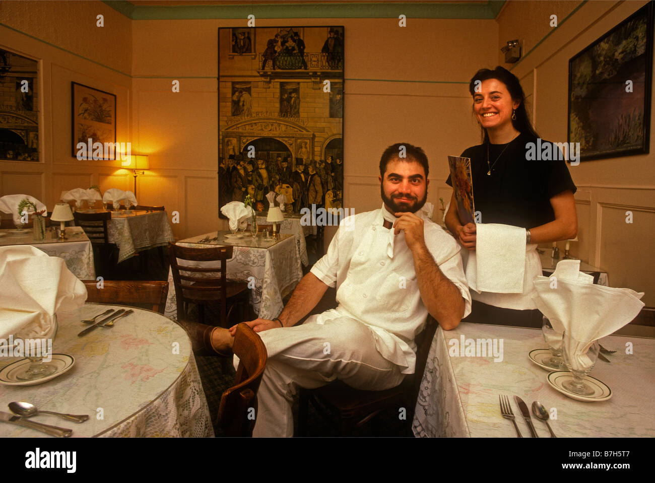 chef & waitress food beverage Stock Photo - Alamy