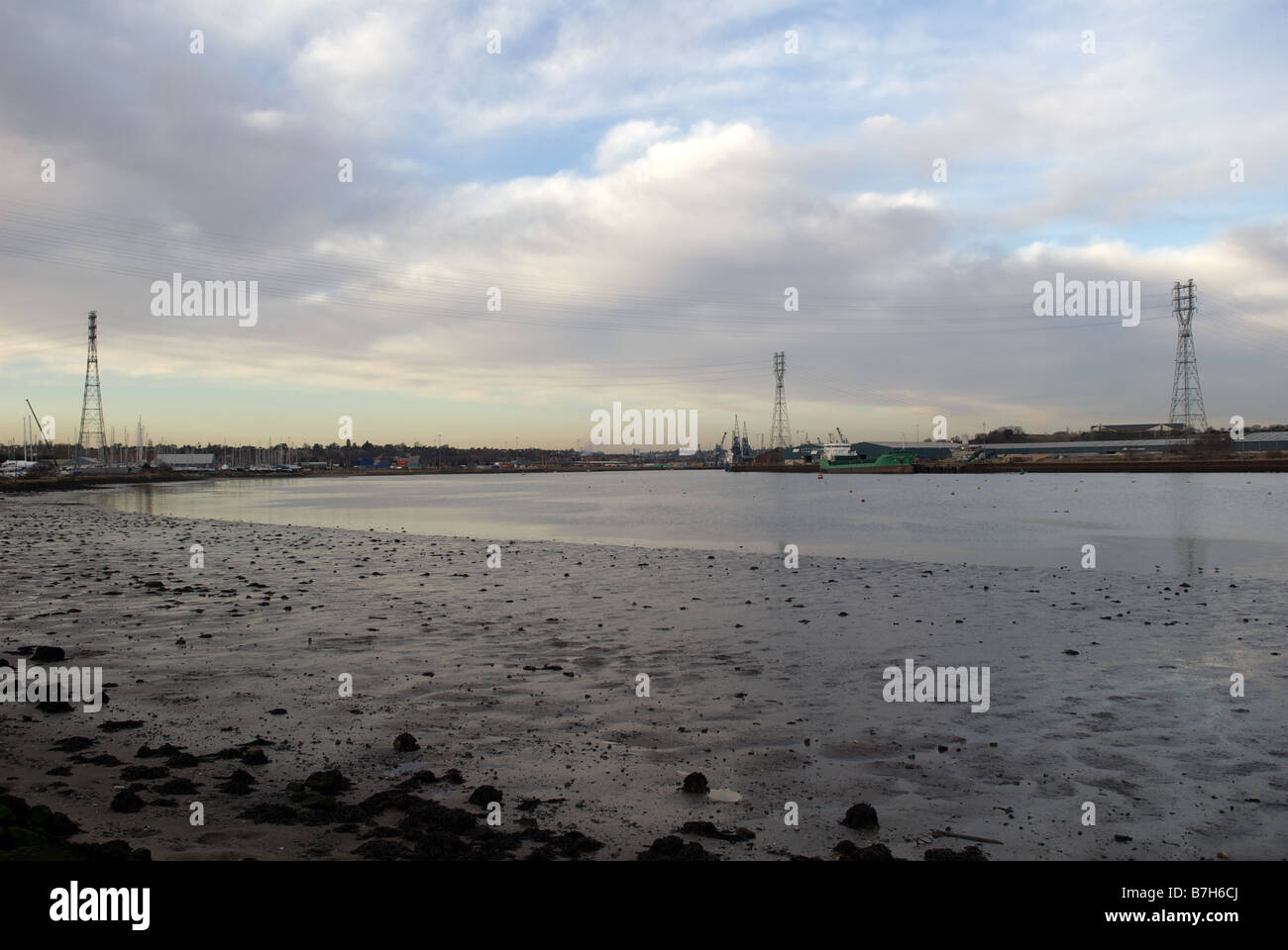 Port of Ipswich on the banks of the river Orwell, Suffolk, UK Stock ...