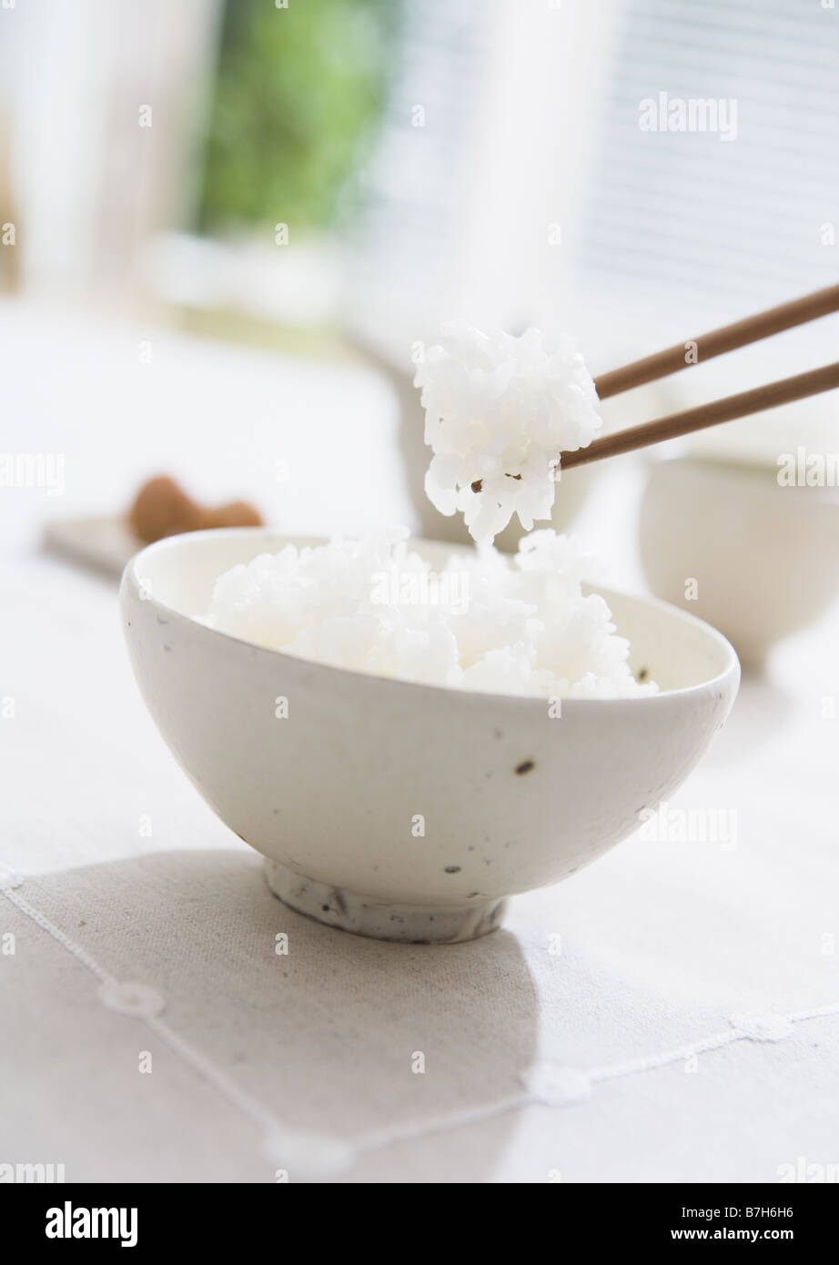 Bowl of Steamed Rice Stock Photo - Alamy