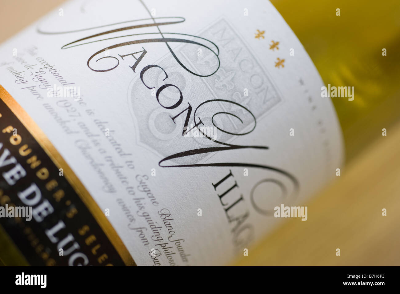 Macon Villages wine label Stock Photo - Alamy