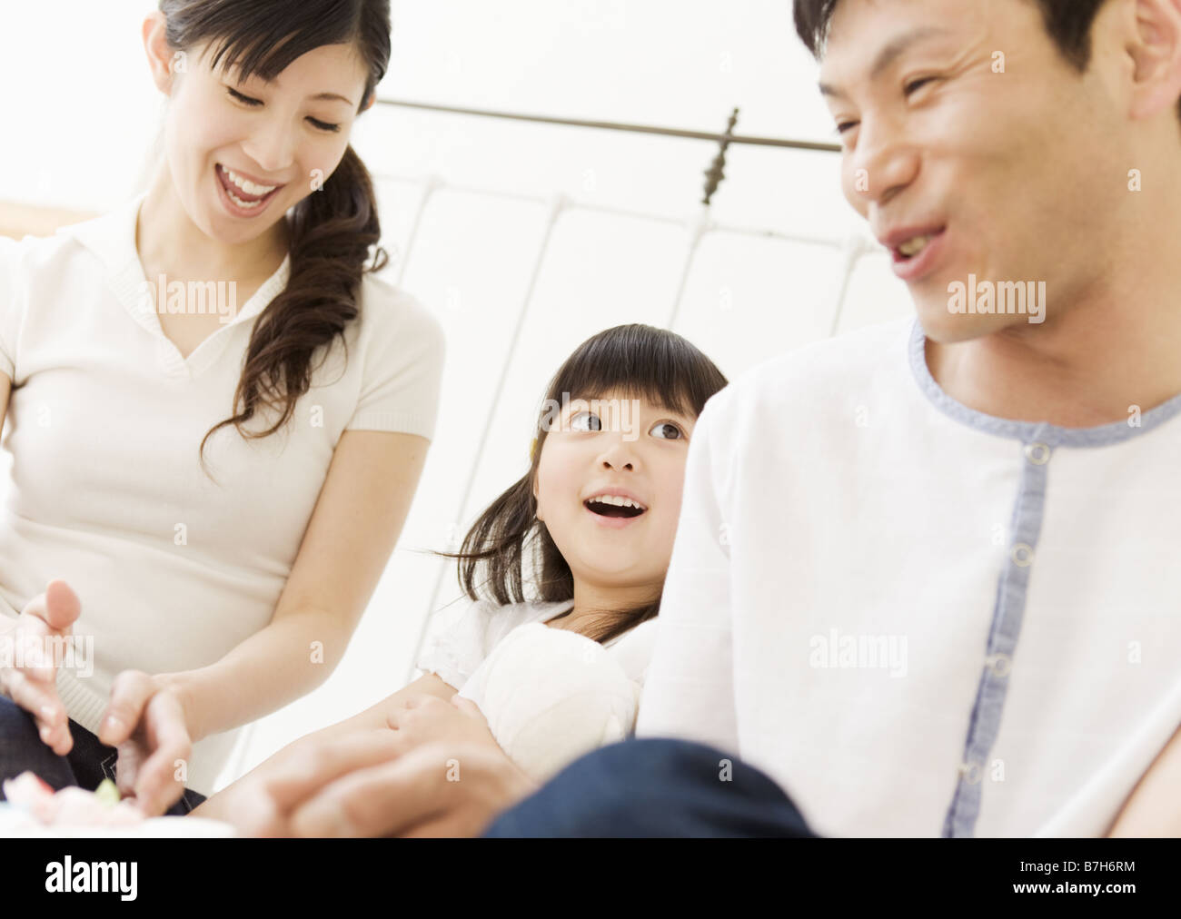 Family Having Fun at Home Stock Photo - Alamy