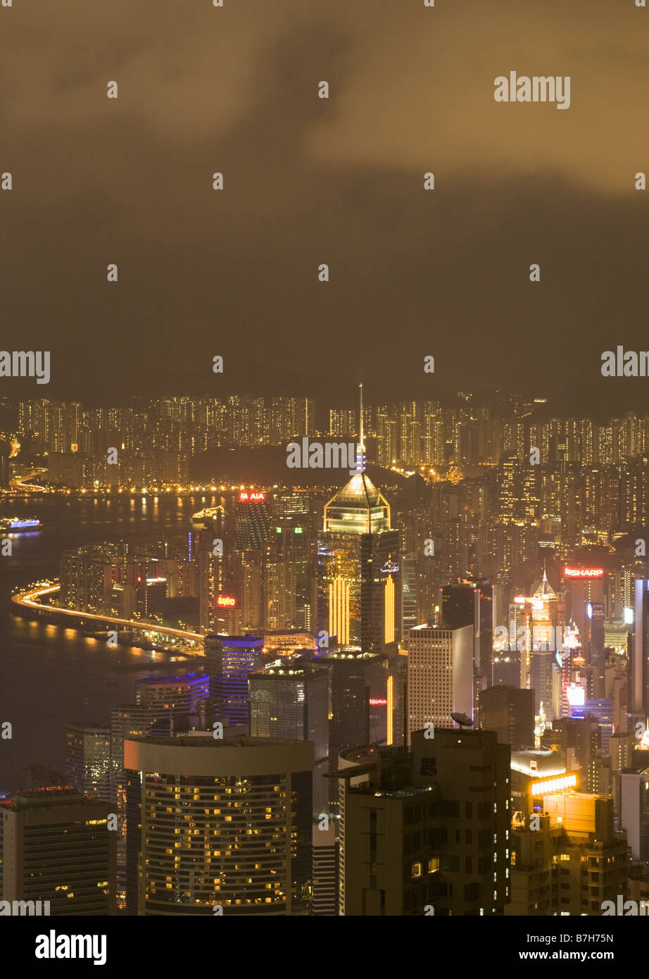 Night view of Central Hong Kong Stock Photo - Alamy