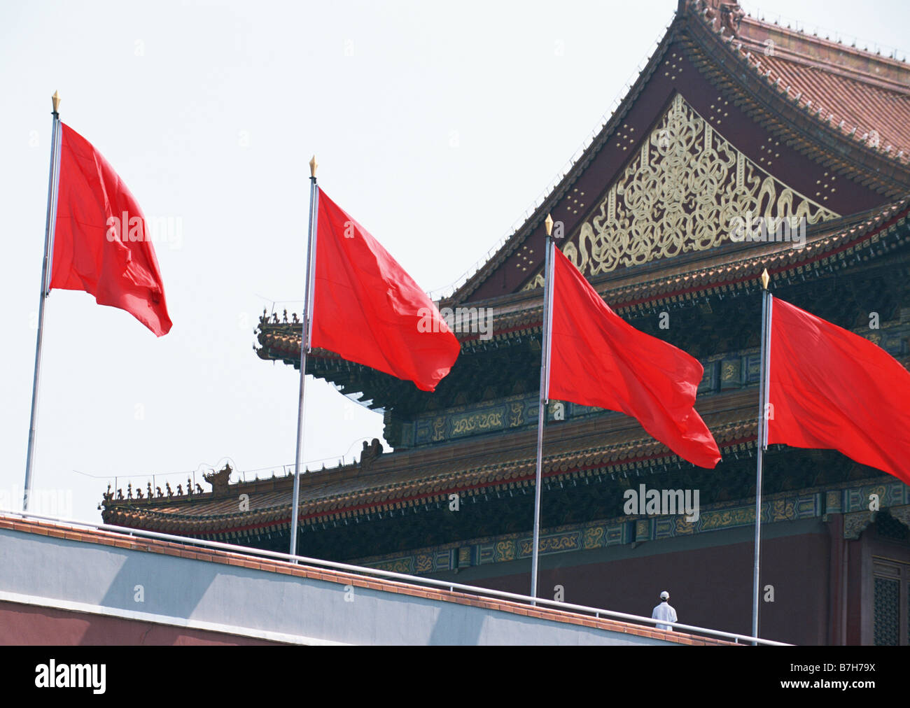 Flags of The Gate of Heavenly Peace Stock Photo - Alamy