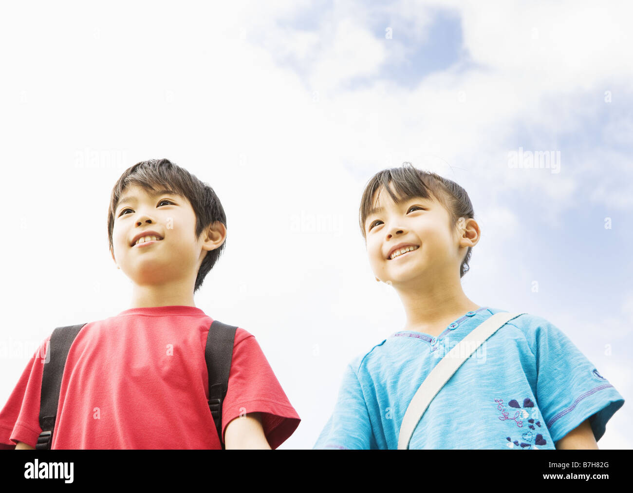 Children looking into the distance Stock Photo - Alamy