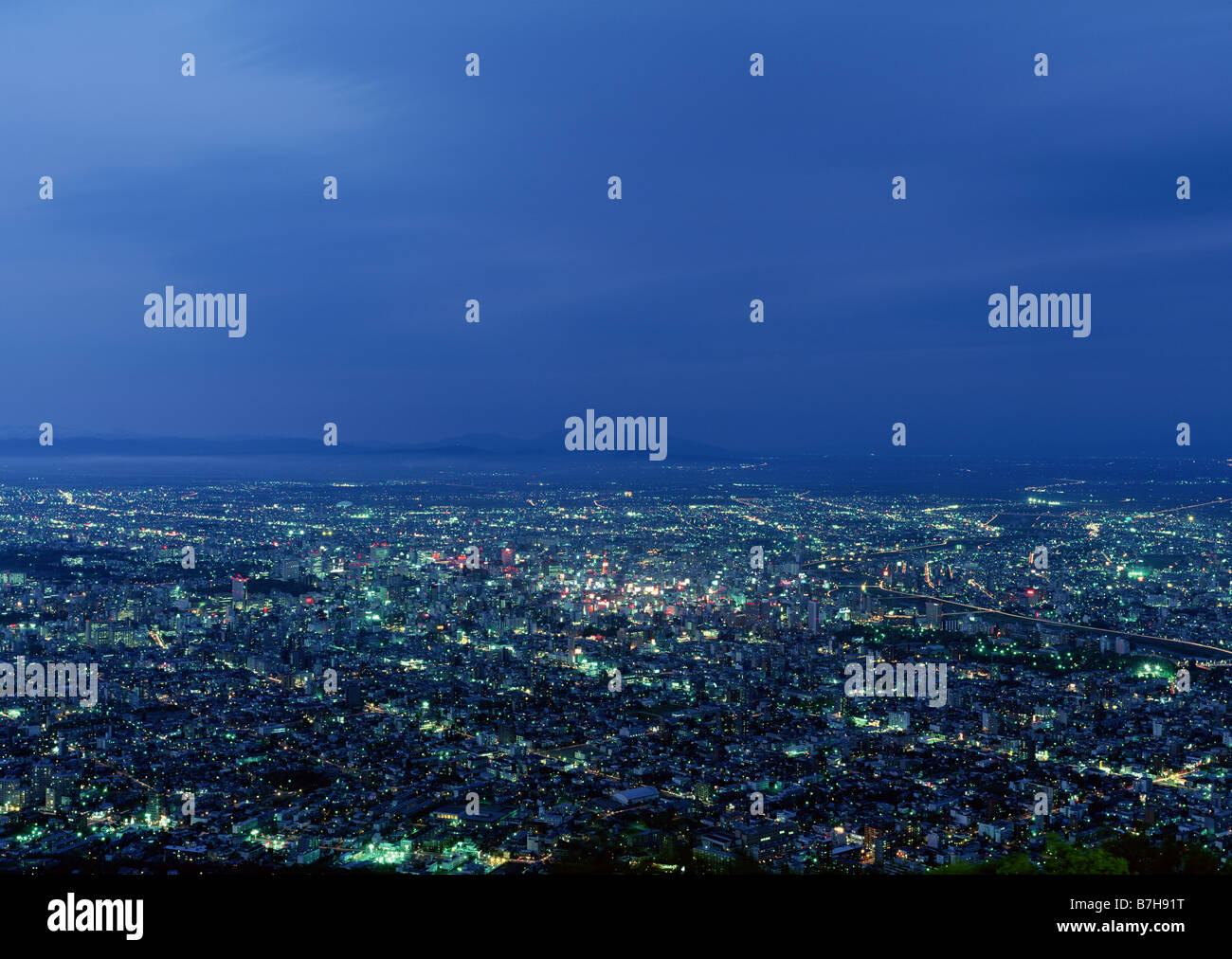 Sapporo city night view Stock Photo - Alamy